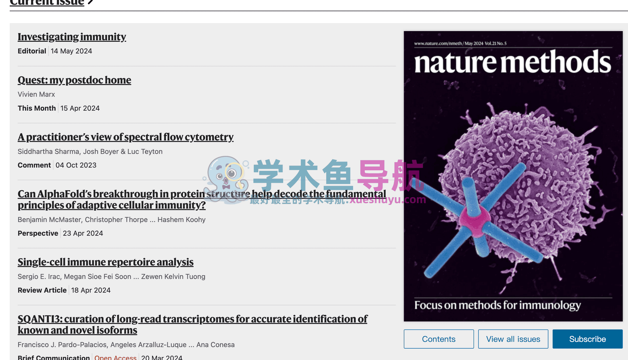 Nature Methods官网,由Nature出版集团出版的生命科学研究方法期刊-学术鱼导航